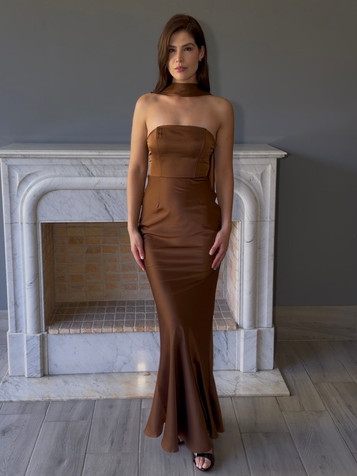 VESTIDO CAFE D8165 – Lizzette Boutique Mx